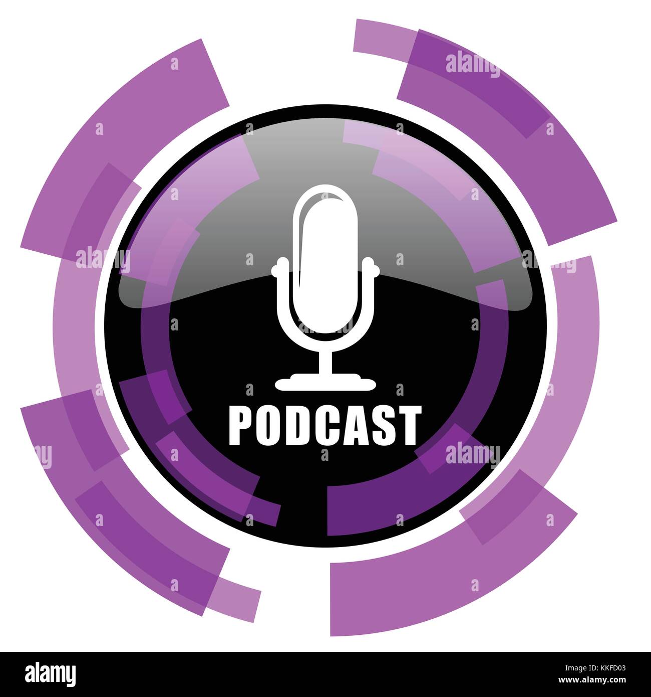 Podcast pink violet modern design vector web and smartphone icon. Round ...