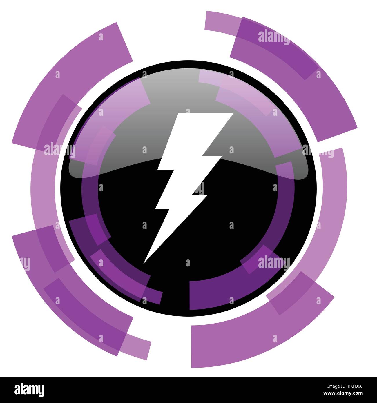 Bolt pink violet modern design vector web and smartphone icon. Round ...