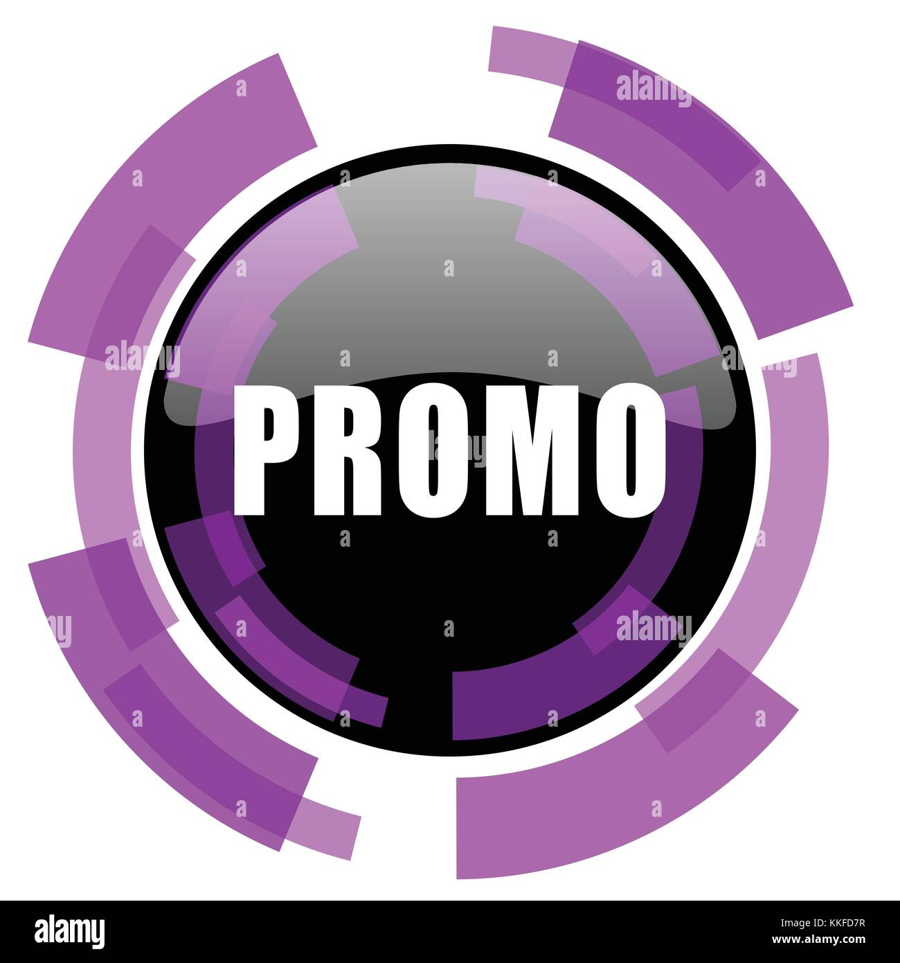 Promo pink violet modern design vector web and smartphone icon. Round ...