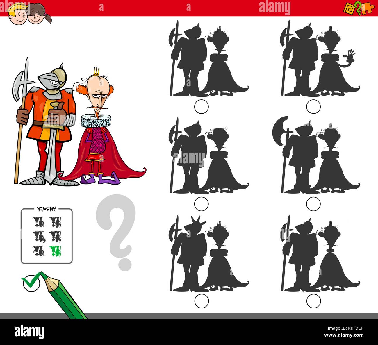 Cartoon Illustration of Finding the Shadow without Differences ...