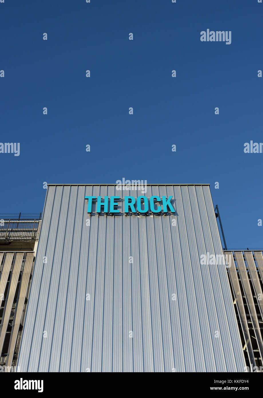 Multi storey car park with vertical rainscreen metal cladding and ...