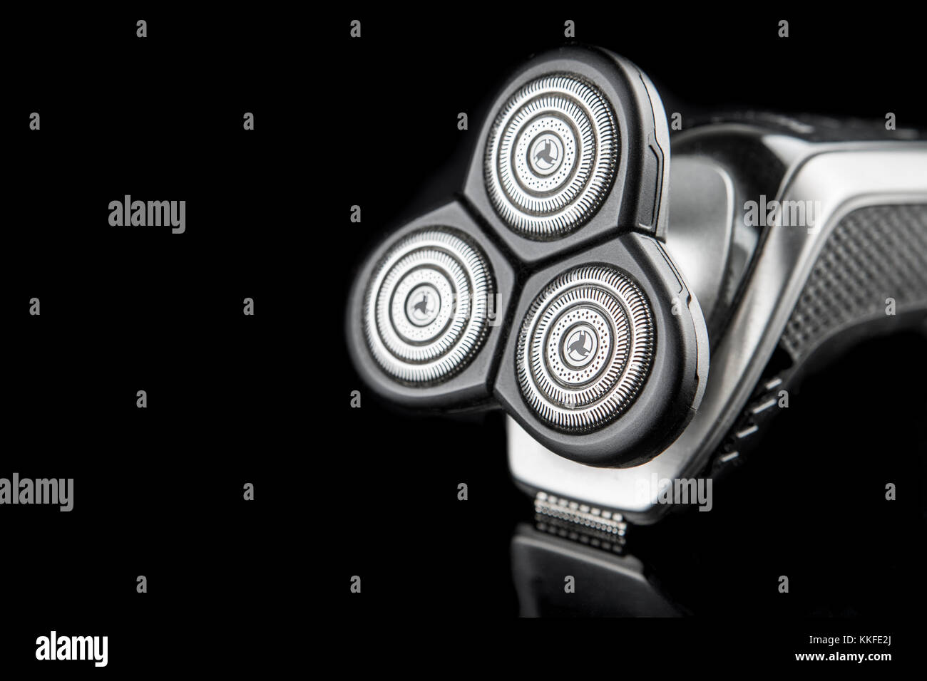 Electric shaver close-up on a black background, copy space Stock Photo ...