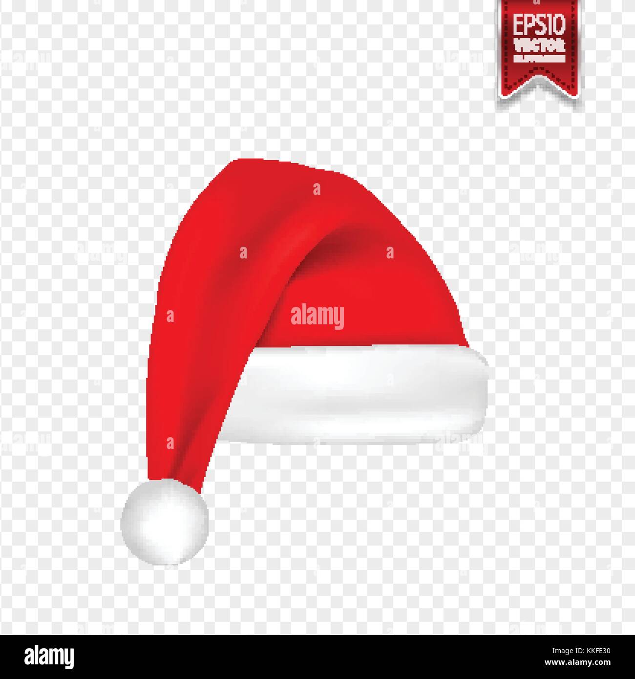 Christmas Santa Claus Hats With Shadow Set. New Year Red Hat Isolated ...