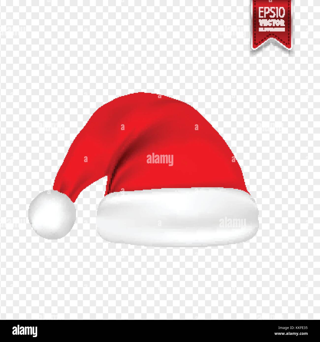Christmas Santa Claus Hats With Shadow Set. New Year Red Hat Isolated ...