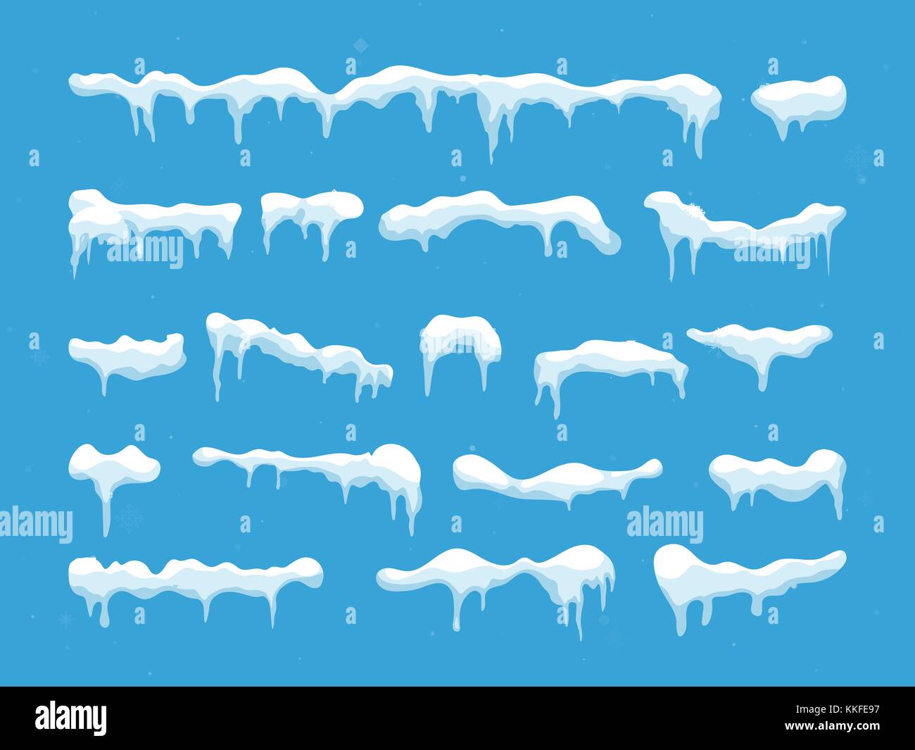 Snow, ice cap. Snowfall with snowflakes. Winter season. Isolated on ...