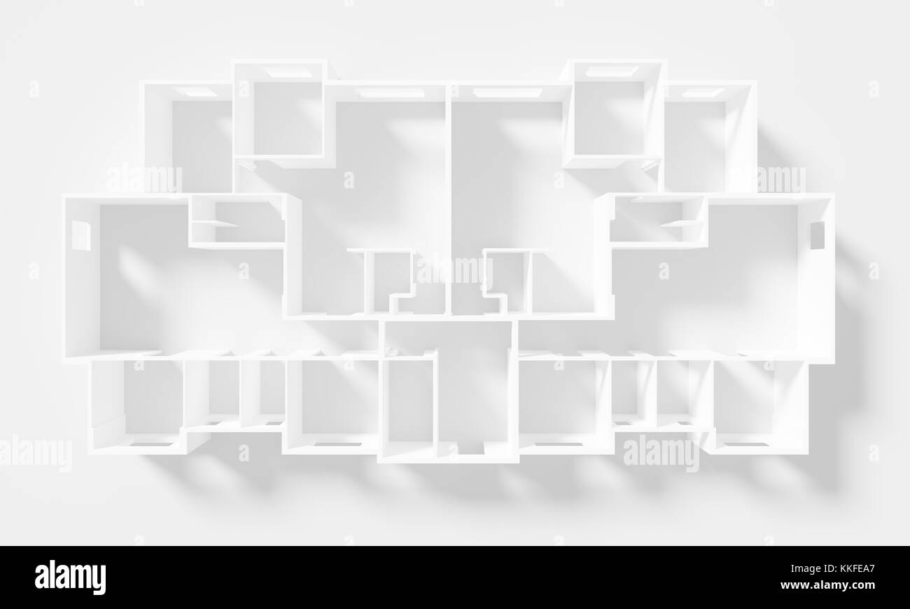 Paper Model Of Apartment, floor plan Stock Photo - Alamy