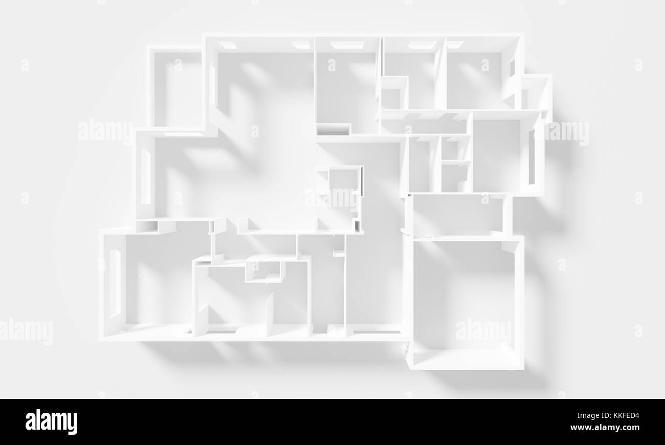 Paper Model Of Apartment, floor plan Stock Photo - Alamy