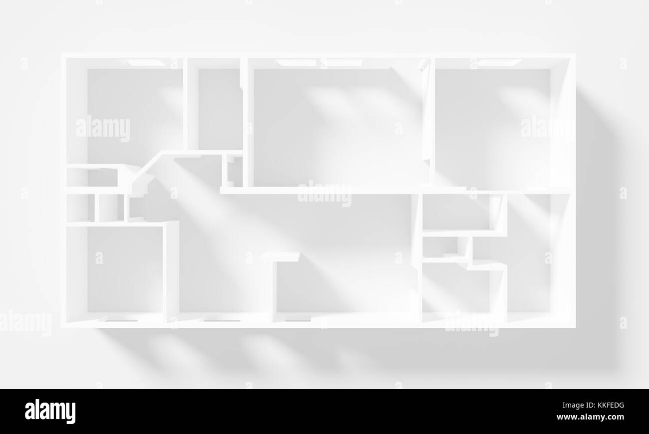 Paper Model Of Apartment, floor plan Stock Photo - Alamy