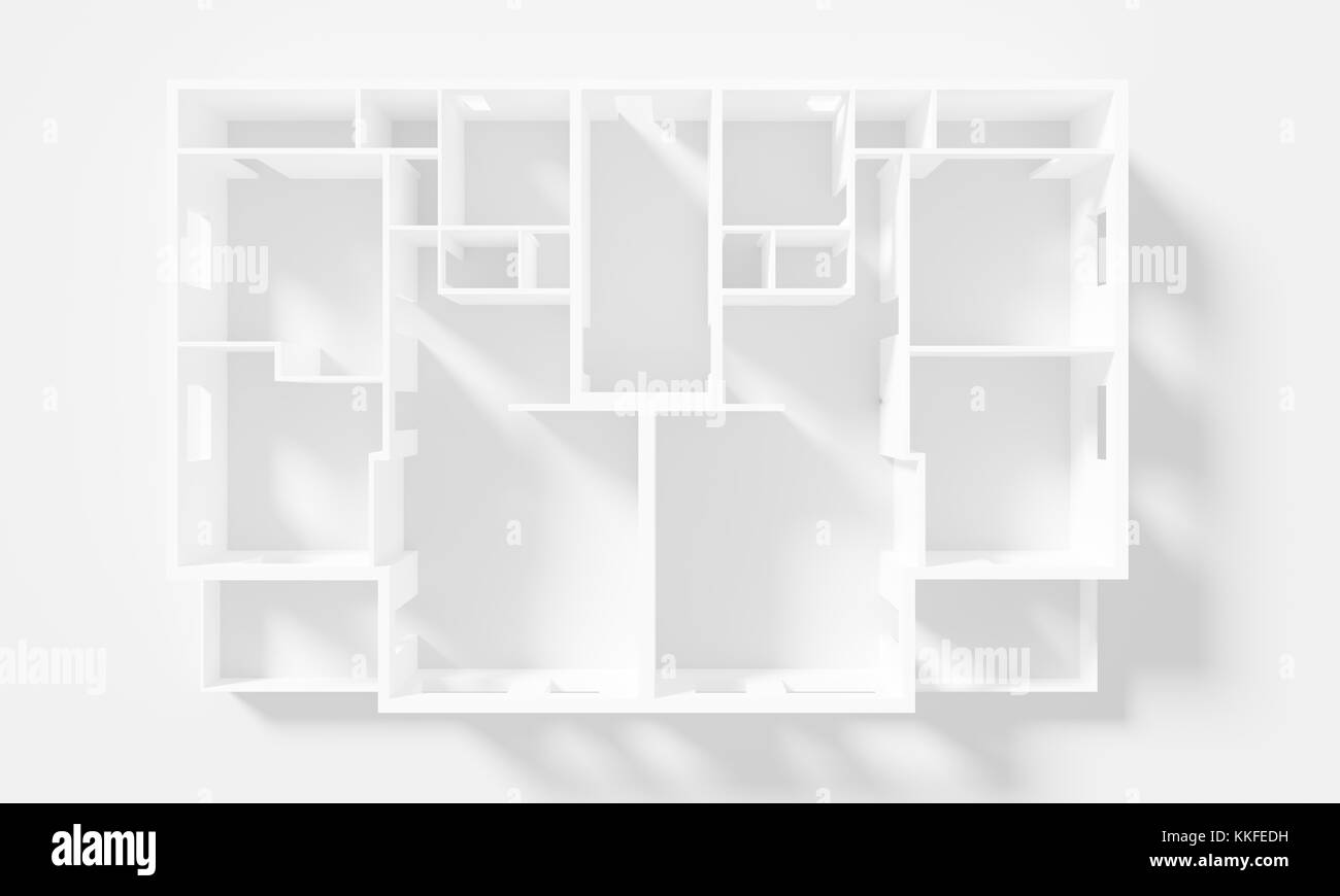Paper Model Of Apartment, floor plan Stock Photo - Alamy