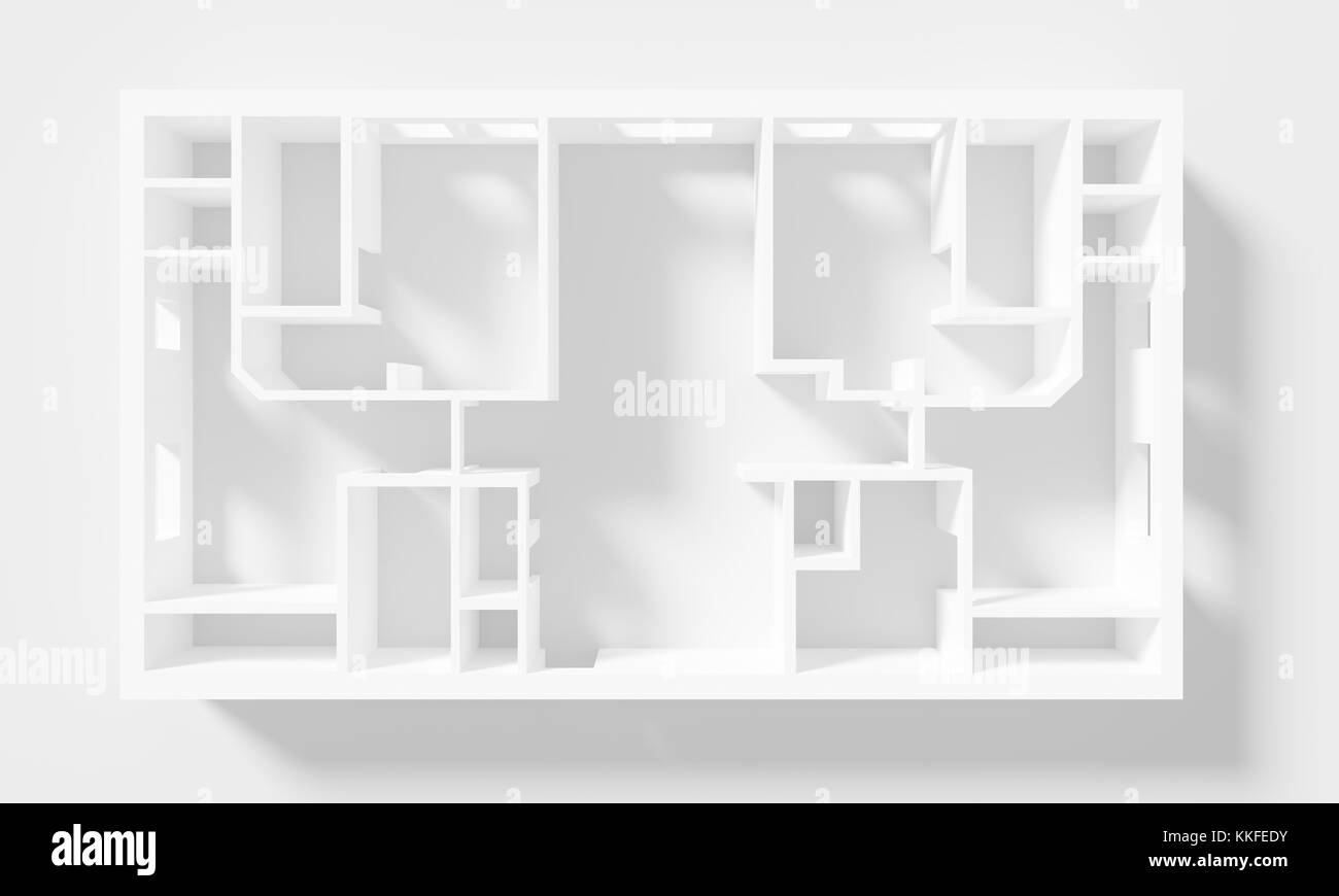 Paper Model Of Apartment, floor plan Stock Photo - Alamy