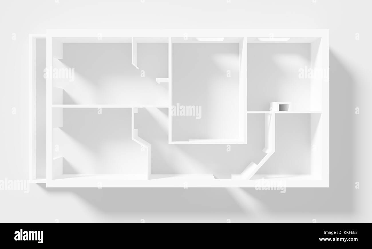 Paper Model Of Apartment, floor plan Stock Photo - Alamy