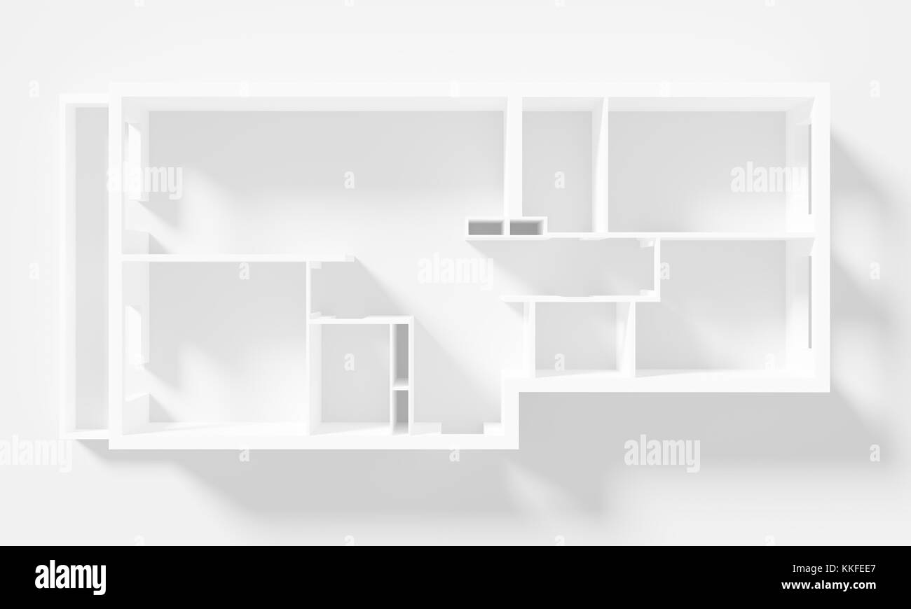 Paper Model Of Apartment, floor plan Stock Photo - Alamy