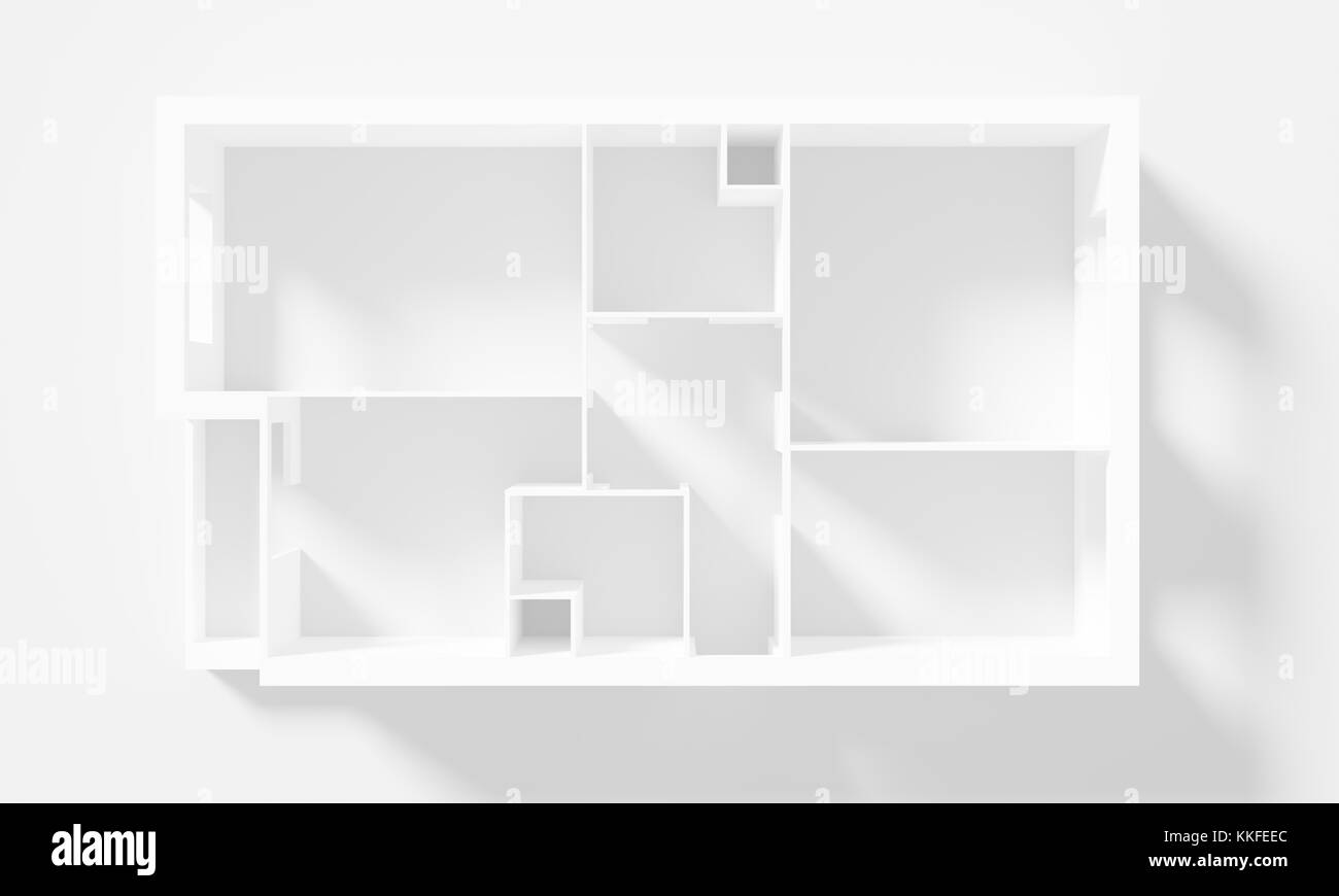 Paper Model Of Apartment, floor plan Stock Photo - Alamy