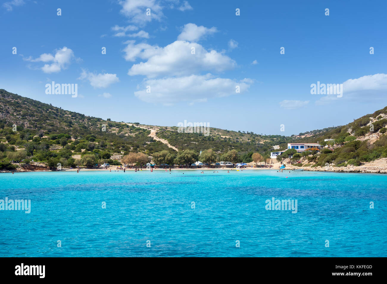 August 22nd 2017 - Lipsi island, Greece - Amazing waters in a beach of ...