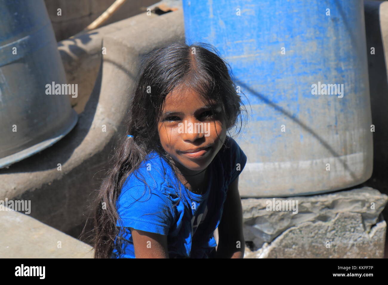 Unidentified girl poses towards camera in Mumbai India Stock Photo - Alamy