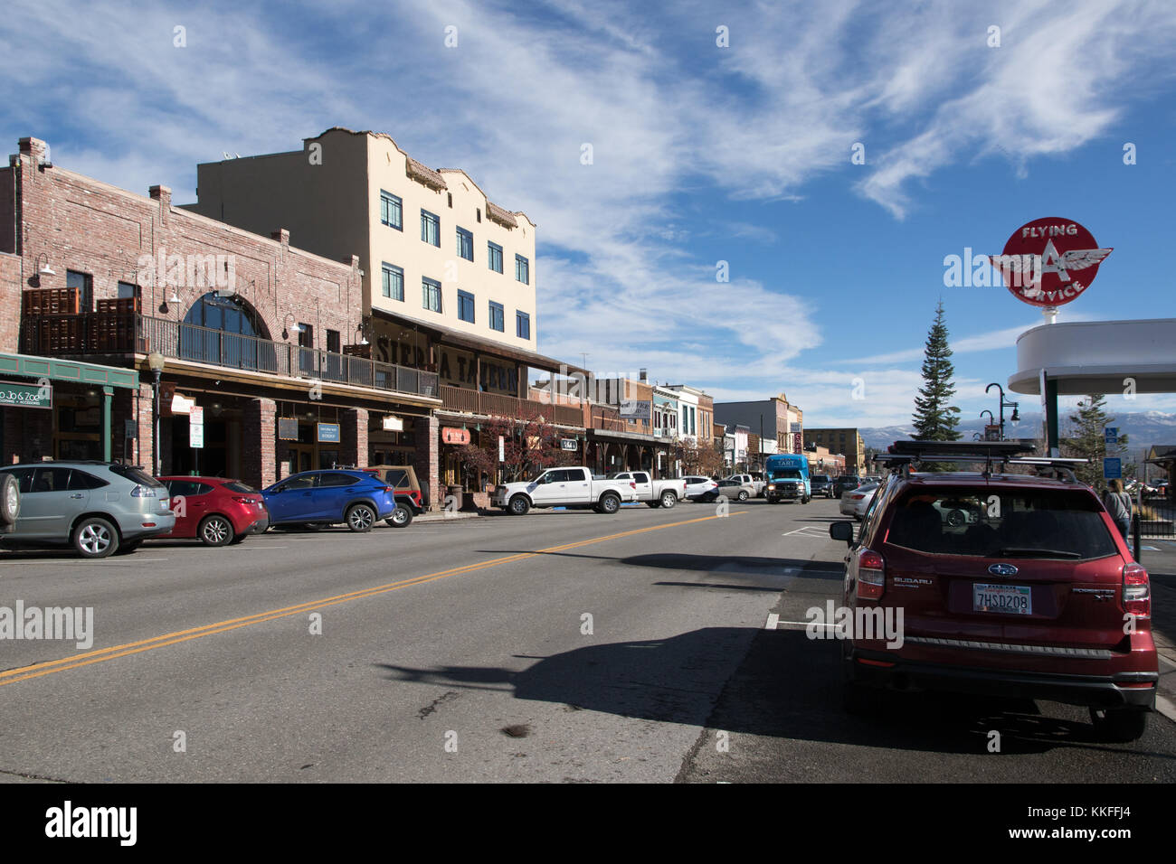 The historic town of Truckee, California is popular tourist destination ...