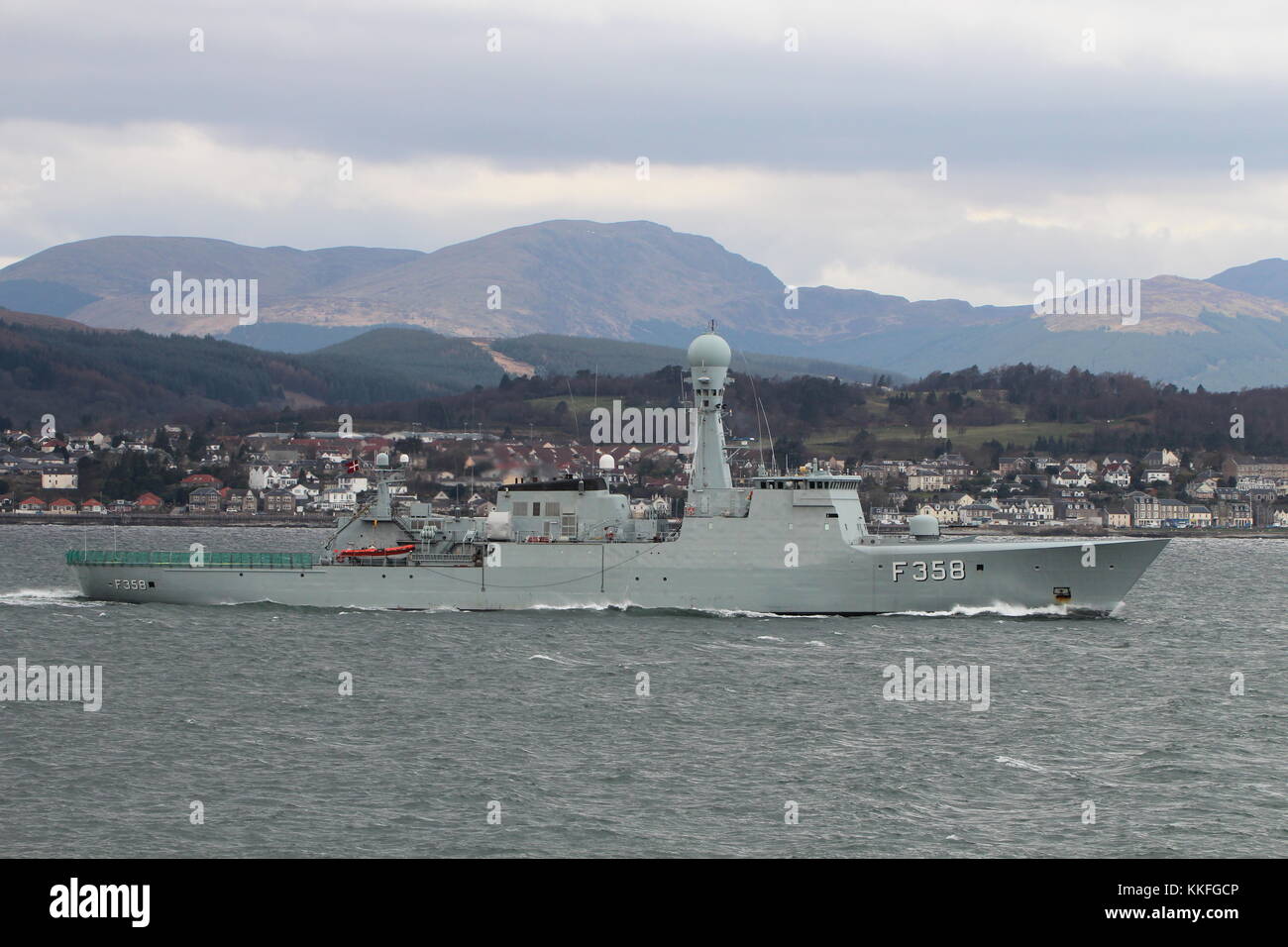 KDM Triton (F358), a Thetis-class frigate operated by the Royal Danish ...