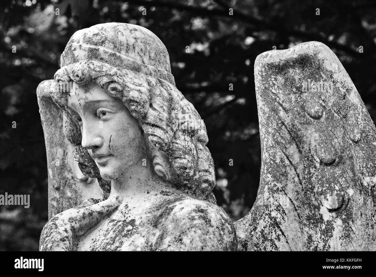 A sorrowful winged angel stands watch over the departed souls of our ...