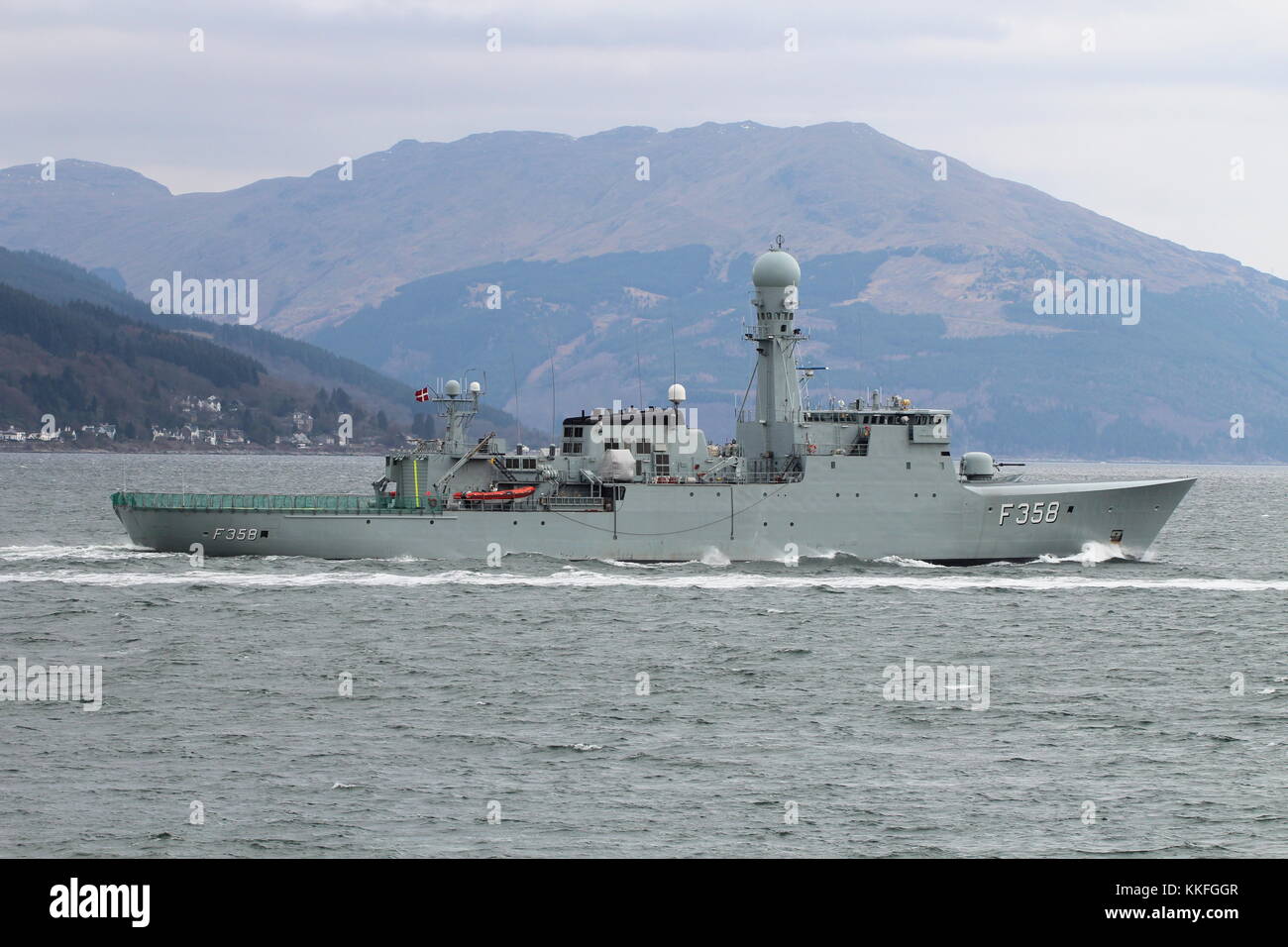 KDM Triton (F358), a Thetis-class frigate operated by the Royal Danish ...