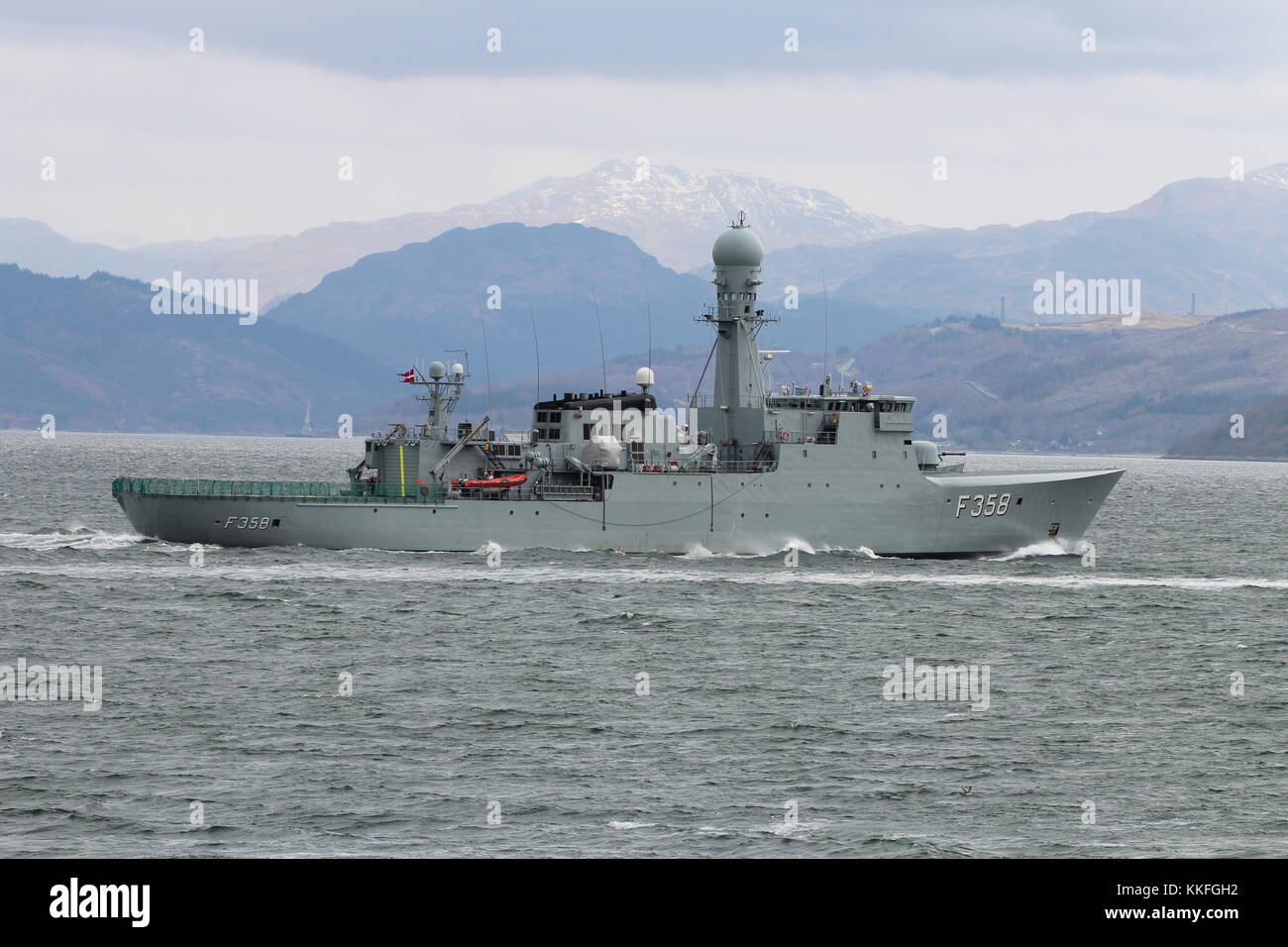 KDM Triton (F358), a Thetis-class frigate operated by the Royal Danish ...