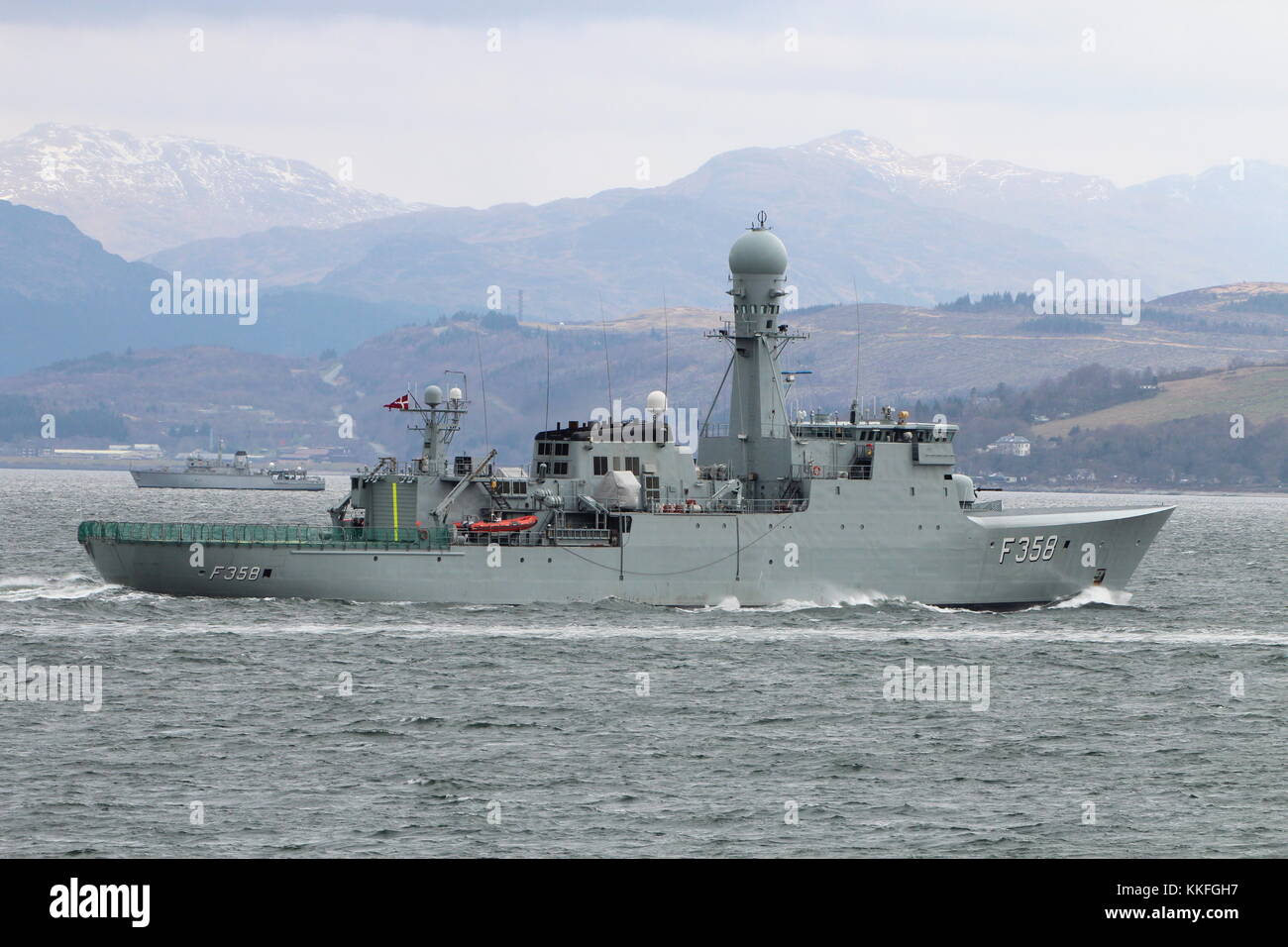 KDM Triton (F358), a Thetis-class frigate operated by the Royal Danish ...