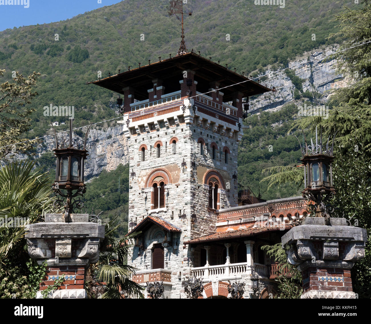 beautiful tower of a luxurious Italian summer residence Stock Photo - Alamy