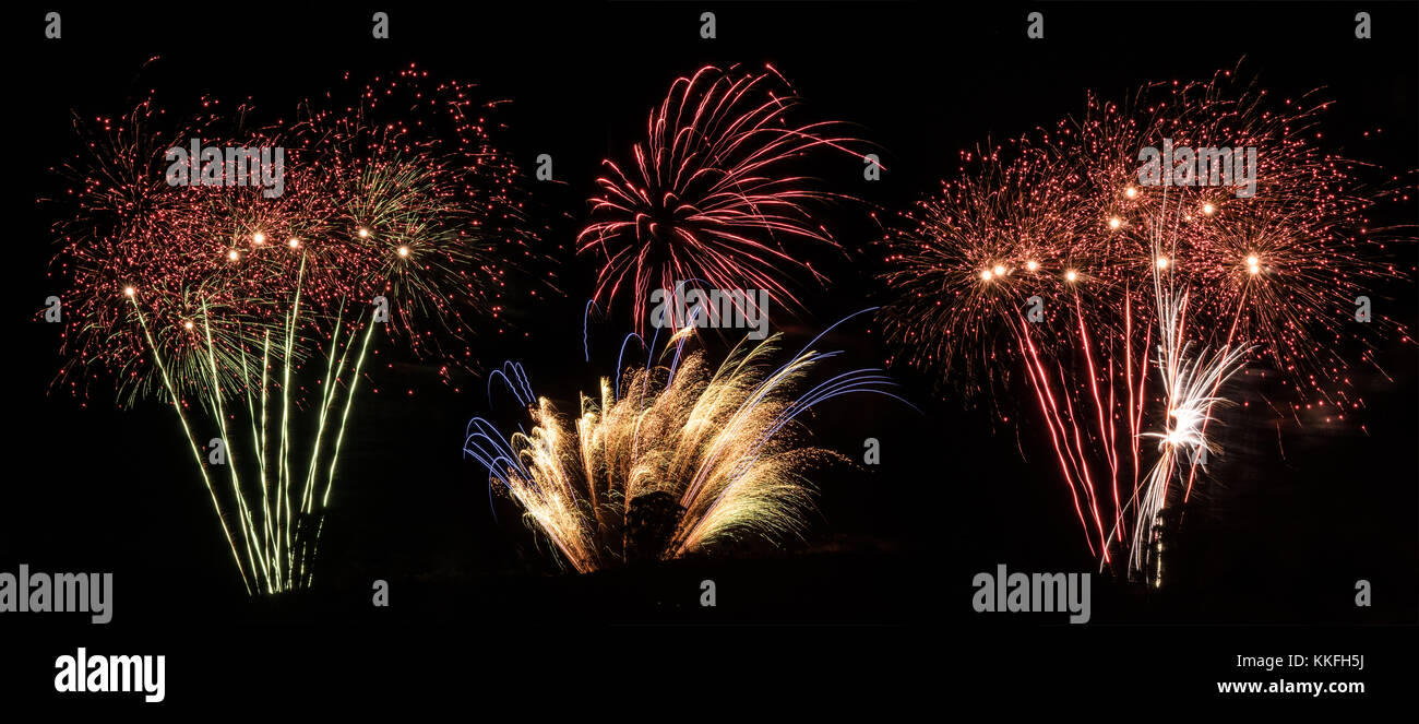 Fireworks display panorama suitable as banner Stock Photo - Alamy