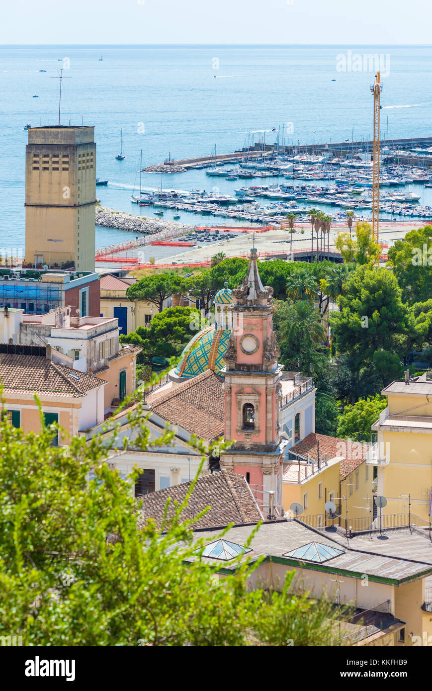 Salerno (Italy) - The historic center and the port of the big city on ...