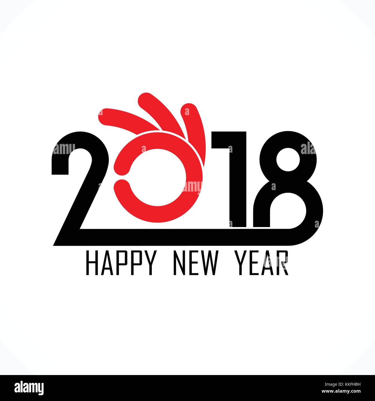 2,0,1 and 8 and hand sign with holiday background concept.Happy new ...