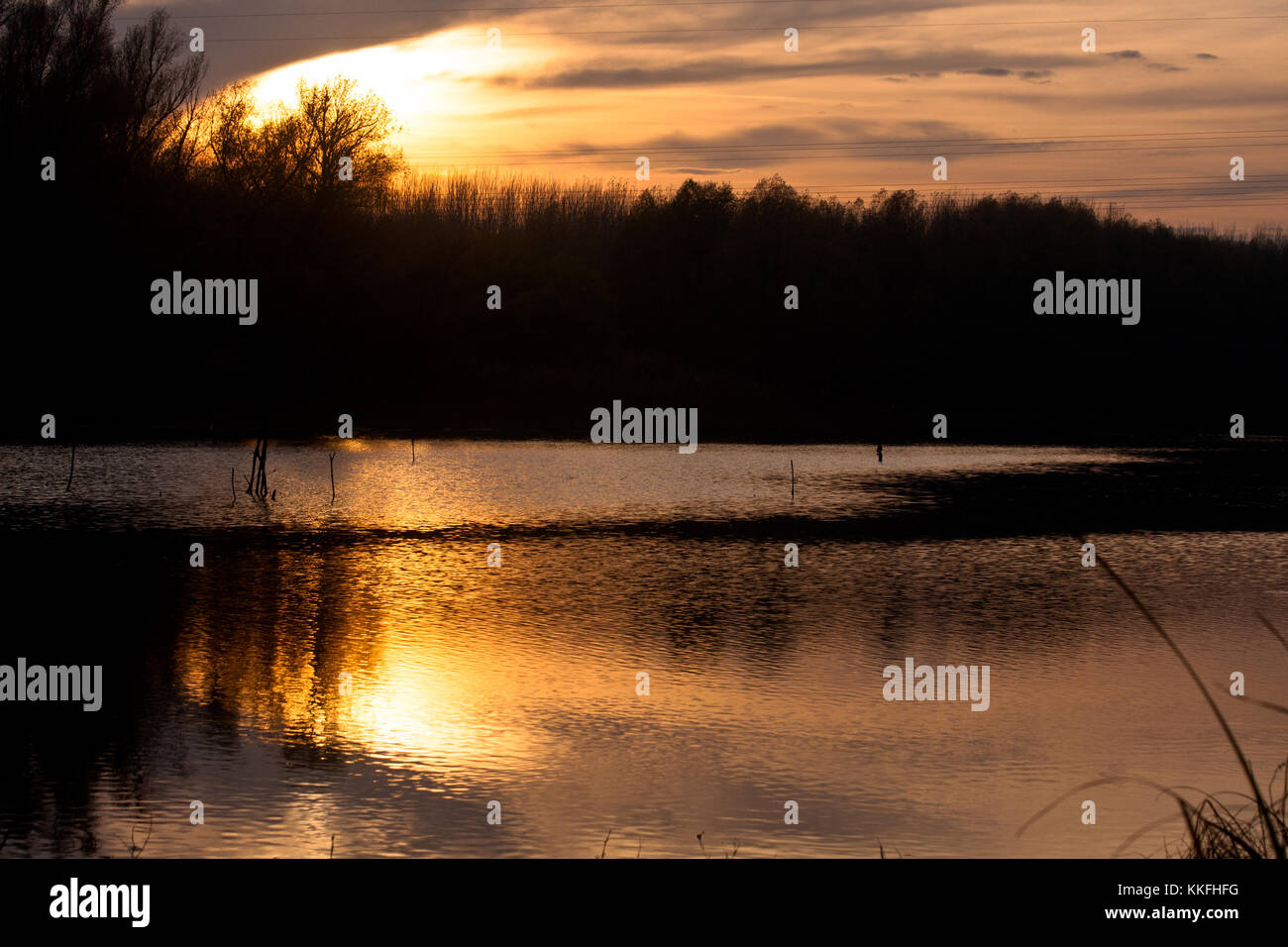 water at sunset with reflection Stock Photo - Alamy
