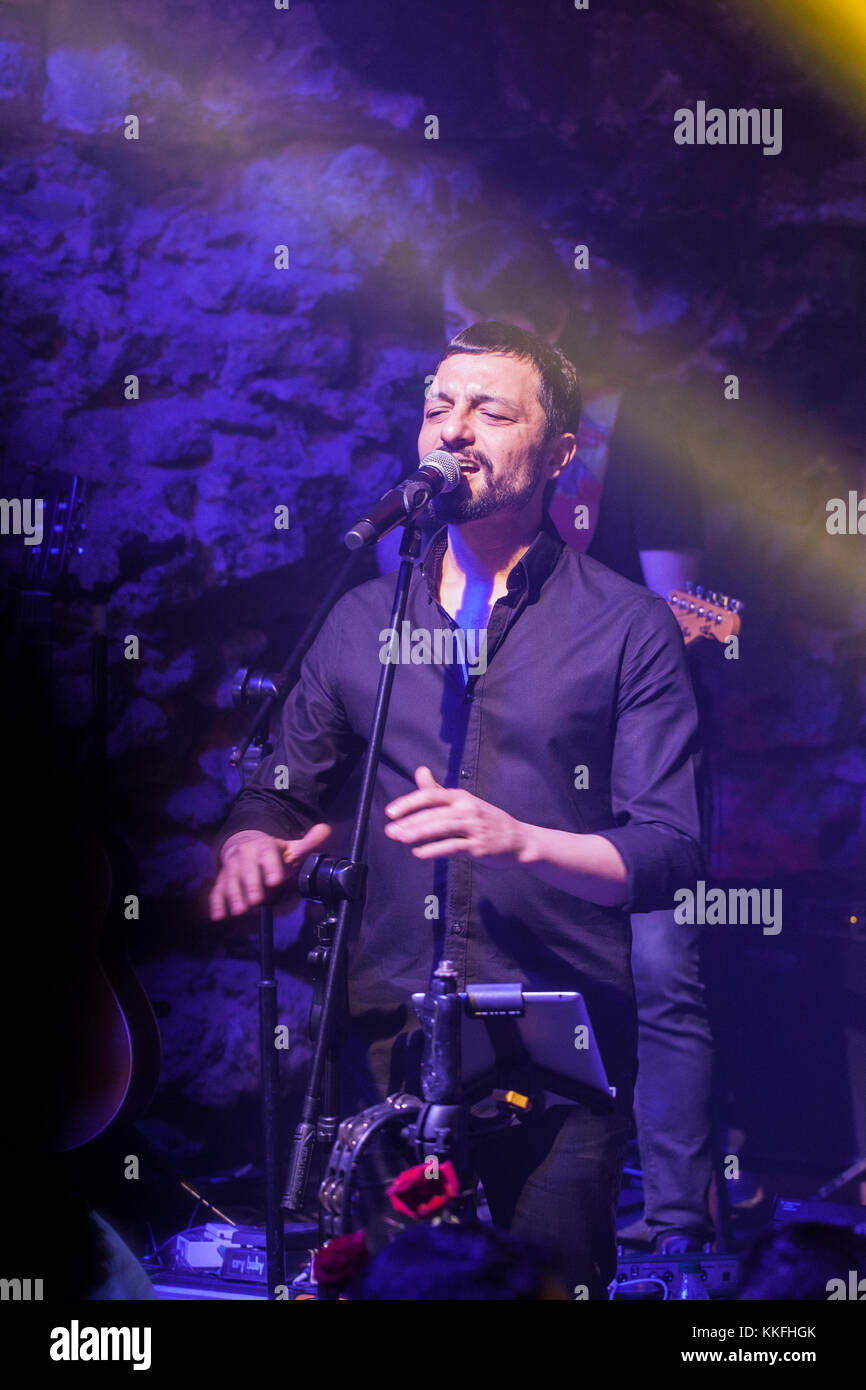 Antalya, Turkey - April 18,2017: Turkish singer Mehmet Erdem, performs ...