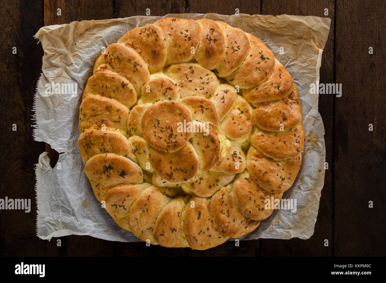 Bannock tortillas stuffed with the cheese, from above Stock Photo - Alamy