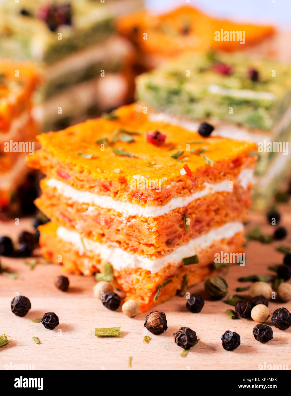 Carrot and soft cheese appetizer on the wooden table Stock Photo - Alamy