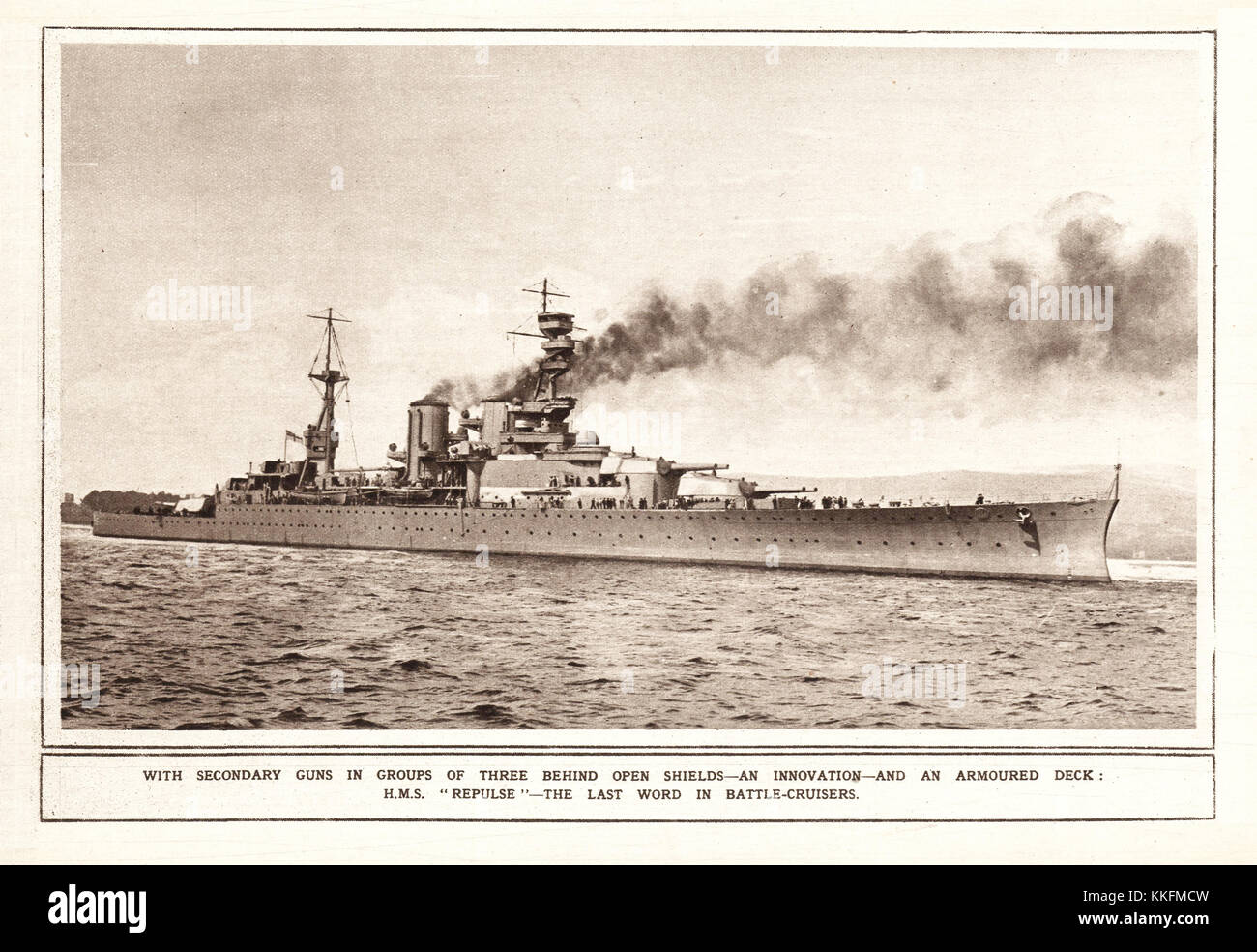 1919 Illustrated London News Royal Navy Battleship HMS Repulse Stock ...