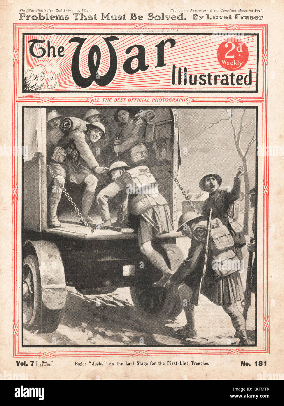 1916 War Illustrated Scottish Troops Head to the Front Stock Photo - Alamy