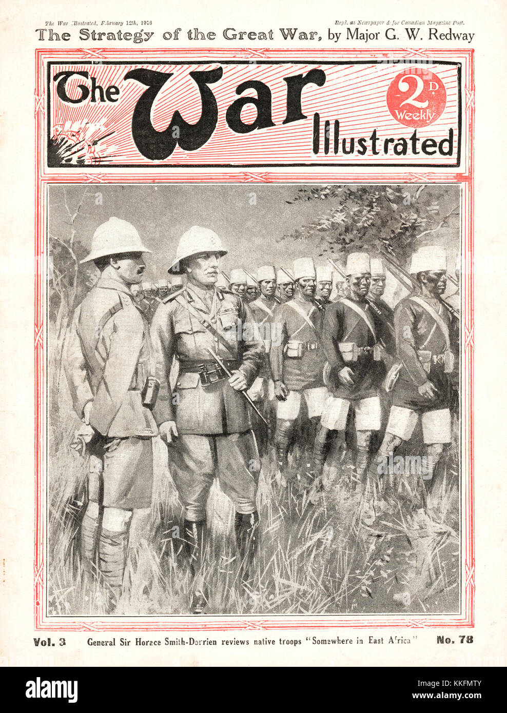 1916 War Illustrated General Sir Horace Smith-Dorrien Reviewing Troops ...