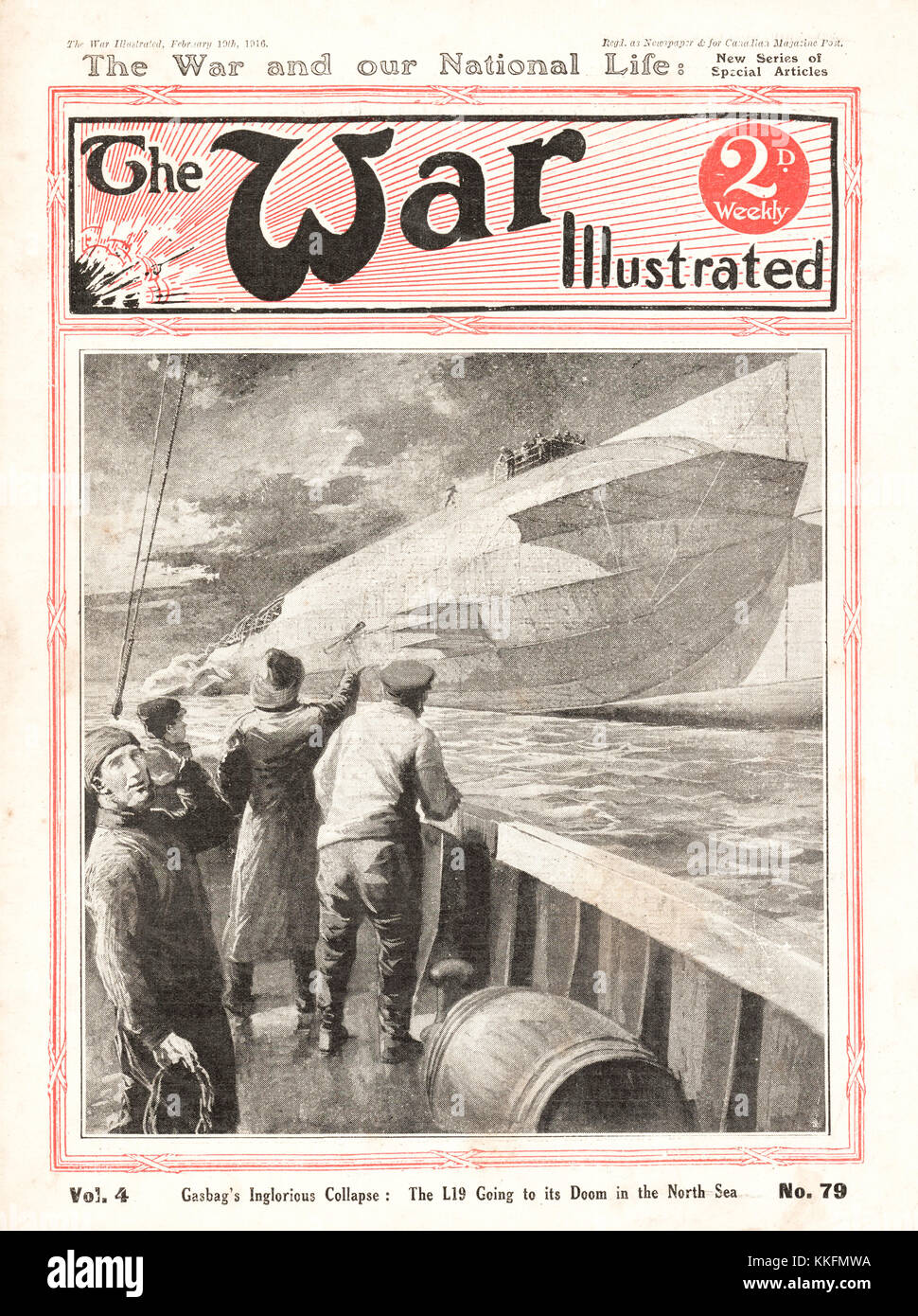 1916 War Illustrated Destruction of Zeppelin L 19 Stock Photo - Alamy