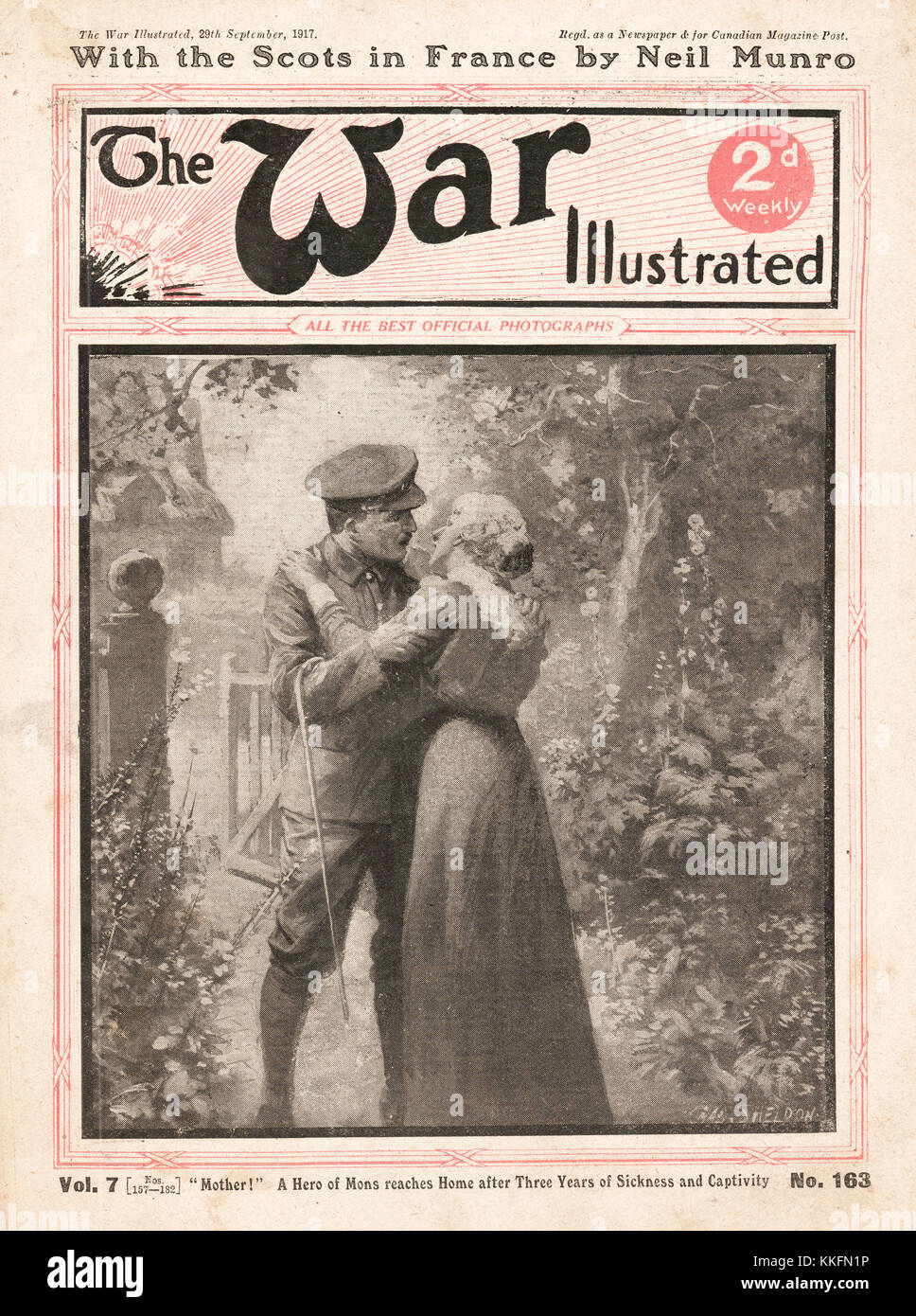 1917 War Illustrated Soldier Returns Home to Mother Stock Photo - Alamy