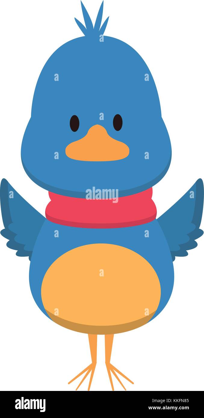 Cute bird with scarf cartoon Stock Vector Image & Art - Alamy
