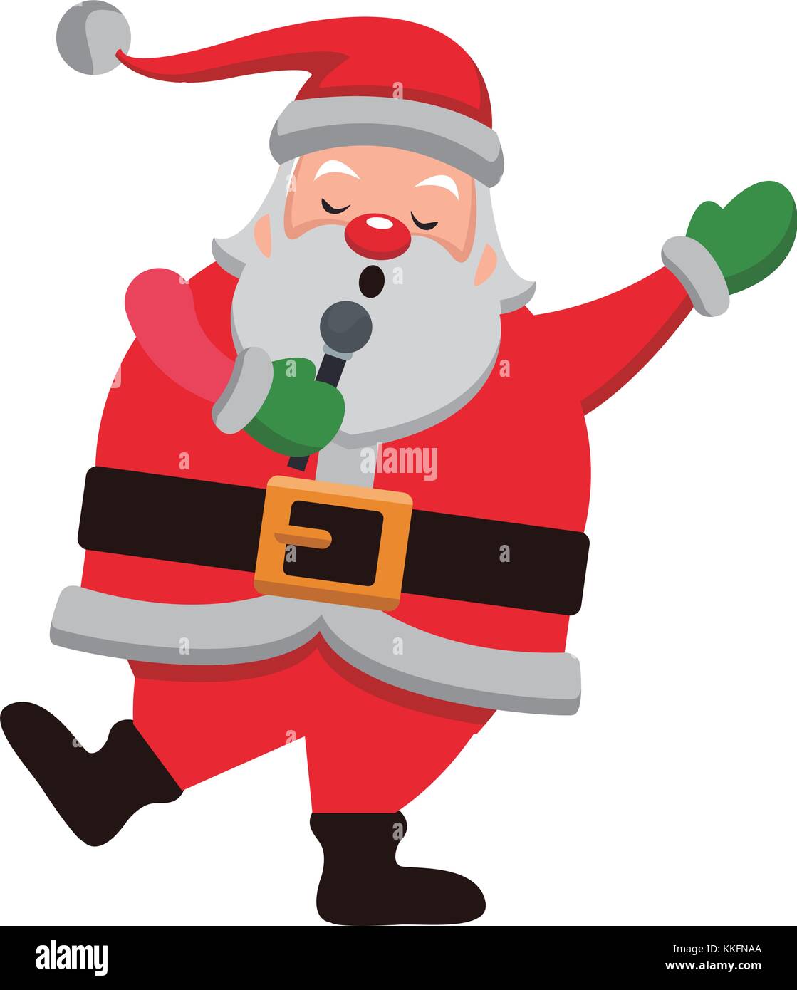 Funny santa claus singing cartoon Stock Vector Image & Art - Alamy