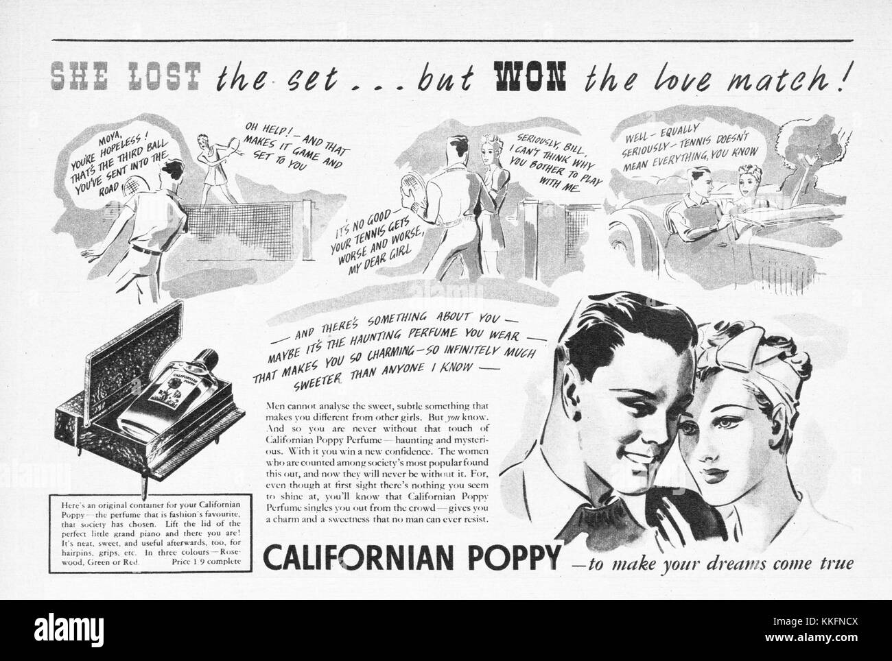 1939 UK Magazine Californian Poppy Perfume Advert Stock Photo - Alamy