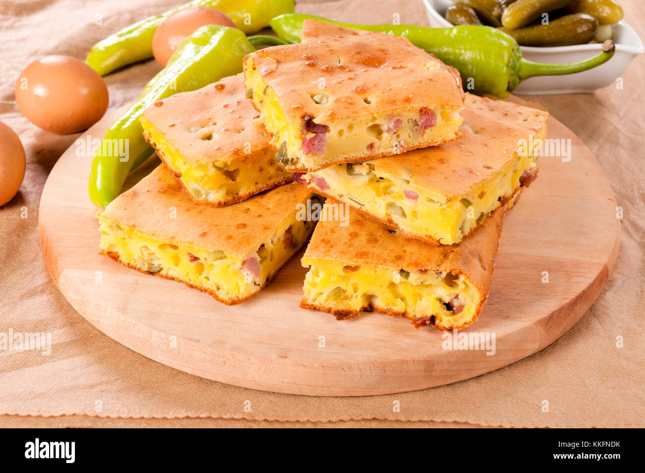 Fresh french pie with meat and vegetables Stock Photo - Alamy
