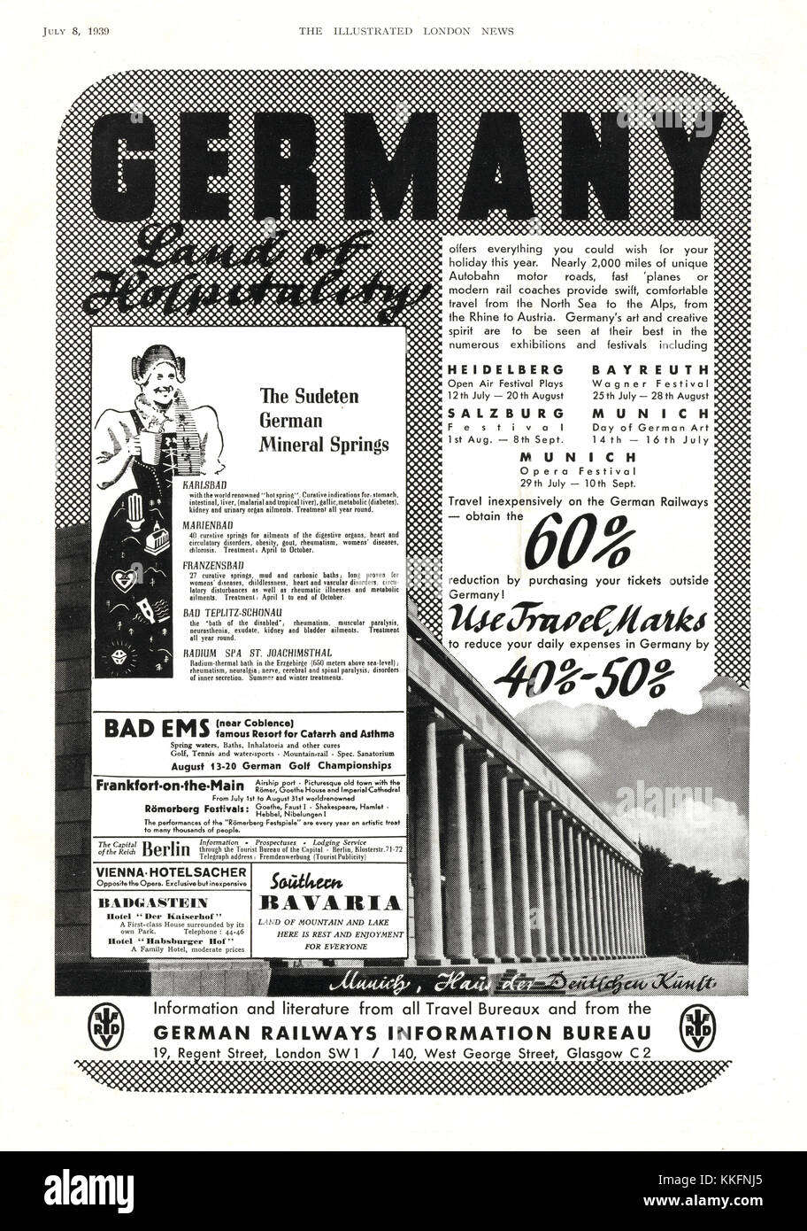 1939 UK Magazine German Railways Advert Stock Photo - Alamy