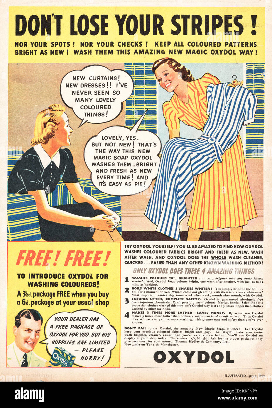 1939 UK Magazine Oxydol Soap Powder Advert Stock Photo - Alamy