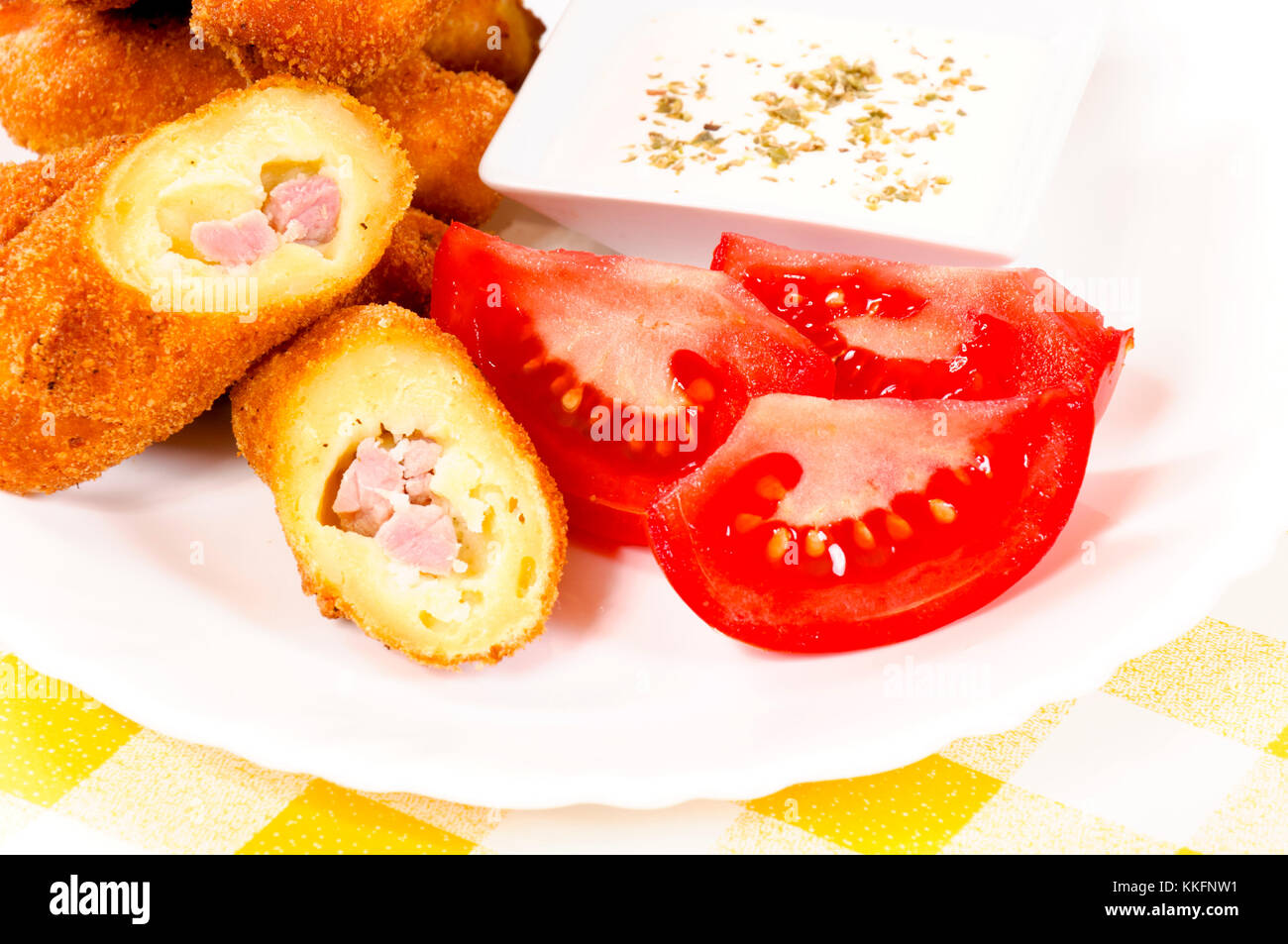 Tomato cheese fried potato hi-res stock photography and images - Alamy