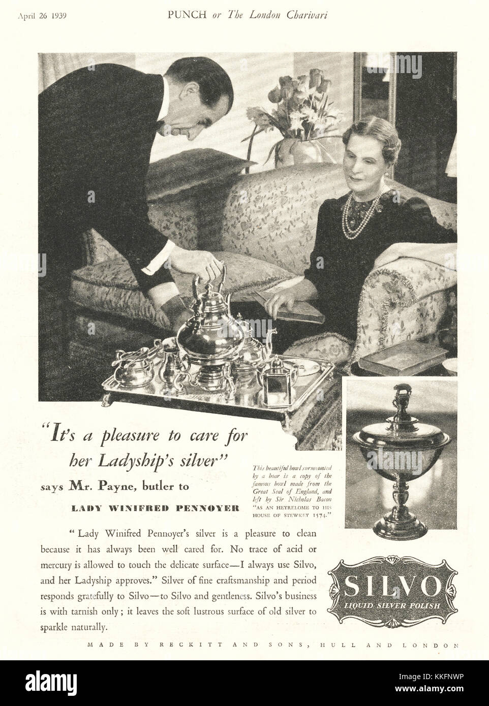 1939 UK Magazine Silvo Silver Polish Advert Stock Photo - Alamy