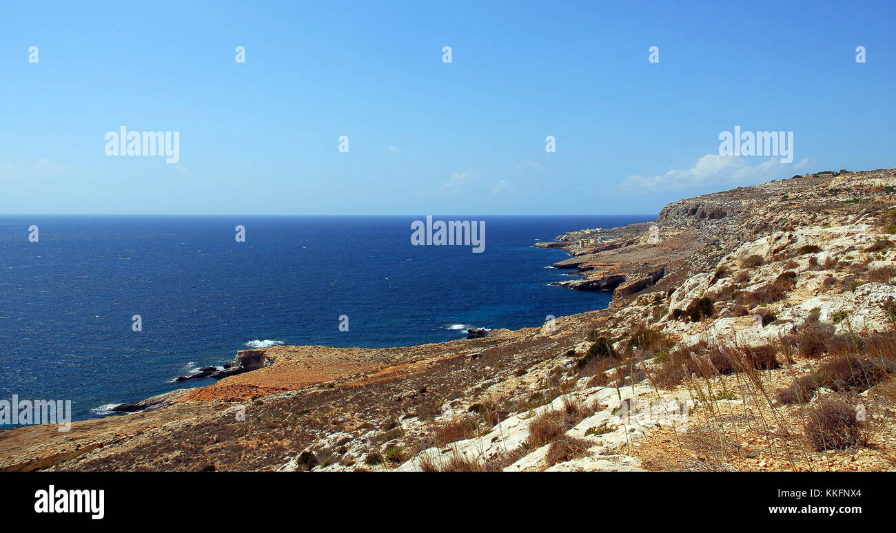 View of maltese coast from the Mnajdra temple complex Stock Photo - Alamy