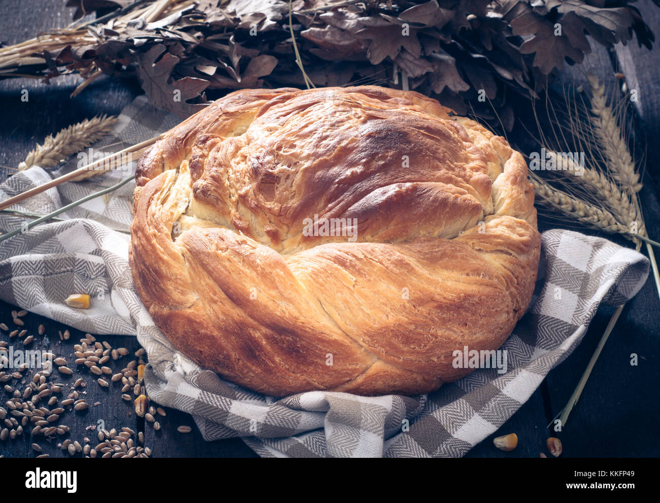 Homemade banncok bread with fat and white flour Stock Photo - Alamy