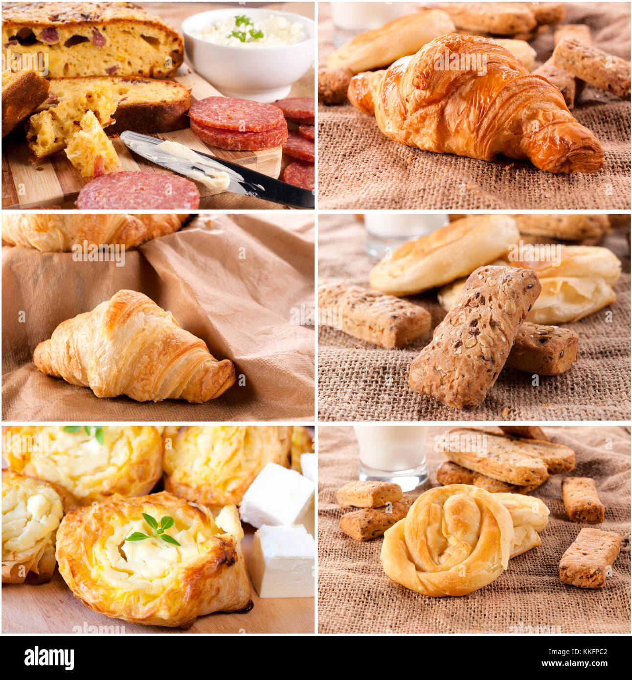 Large group of fresh baked pastry Stock Photo - Alamy