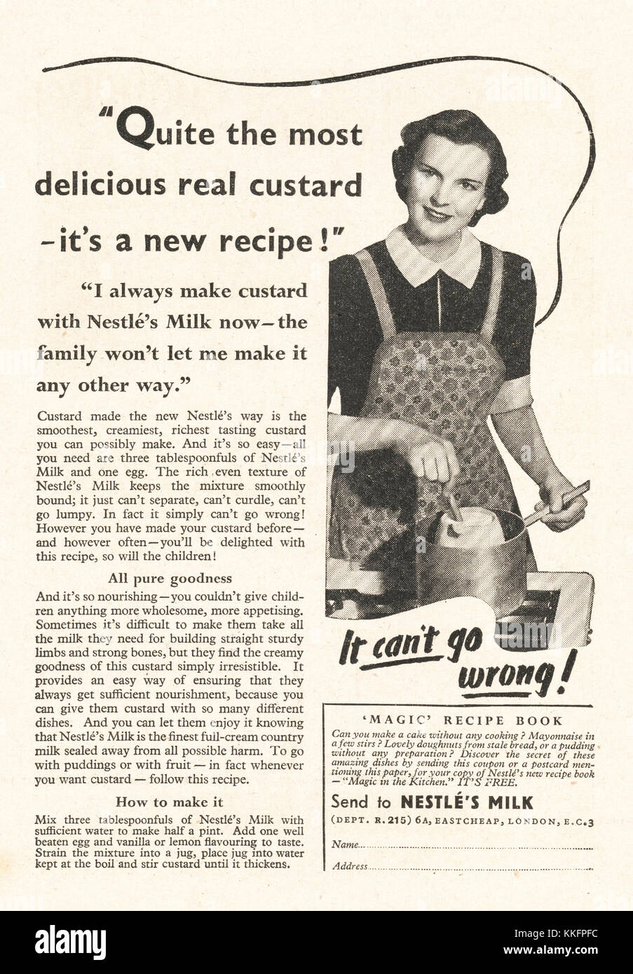 1939 UK Magazine Nestle's Milk Advert Stock Photo - Alamy